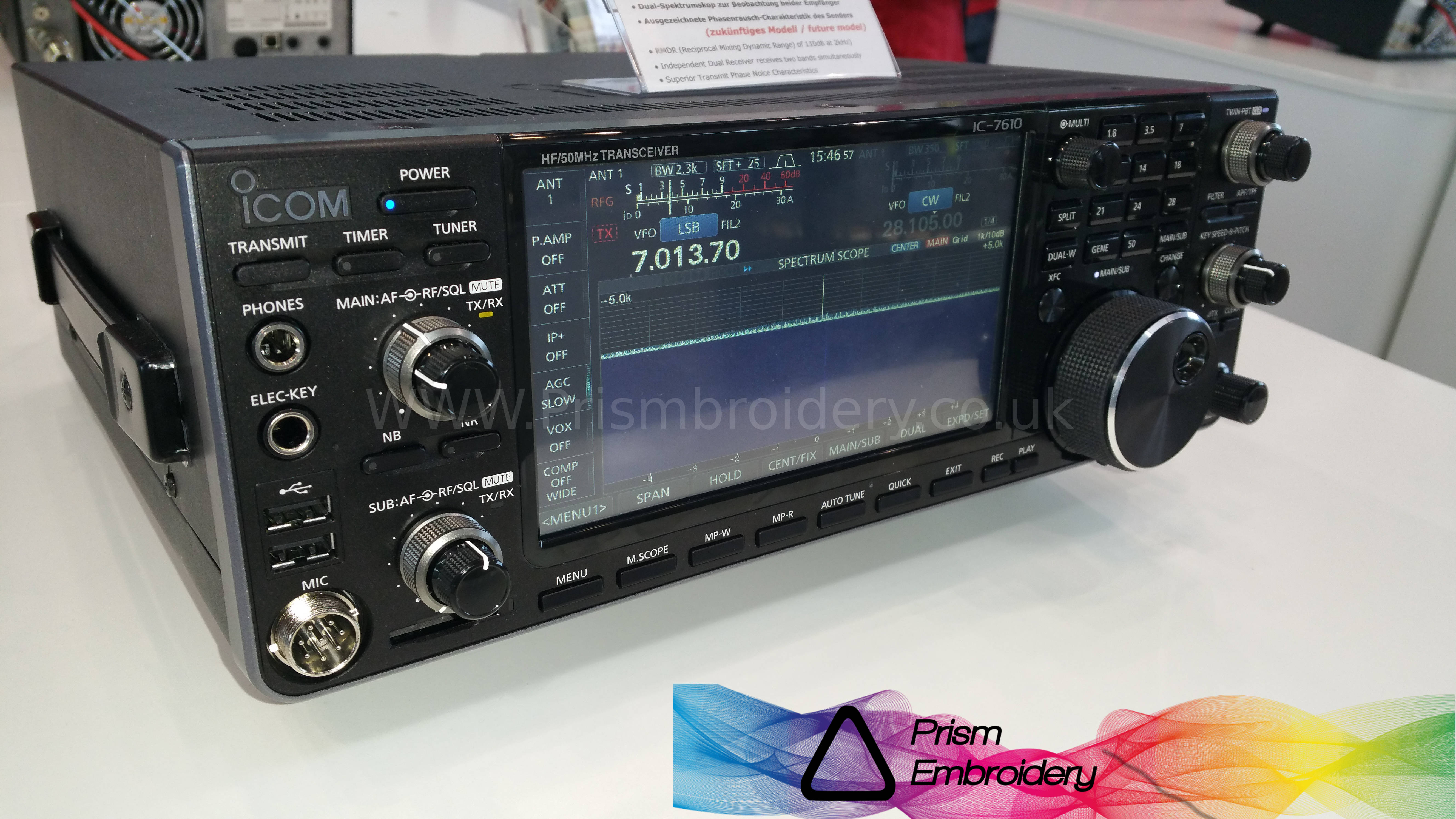 Icom IC-7610 DX Covers radio dust cover | Prism Embroidery